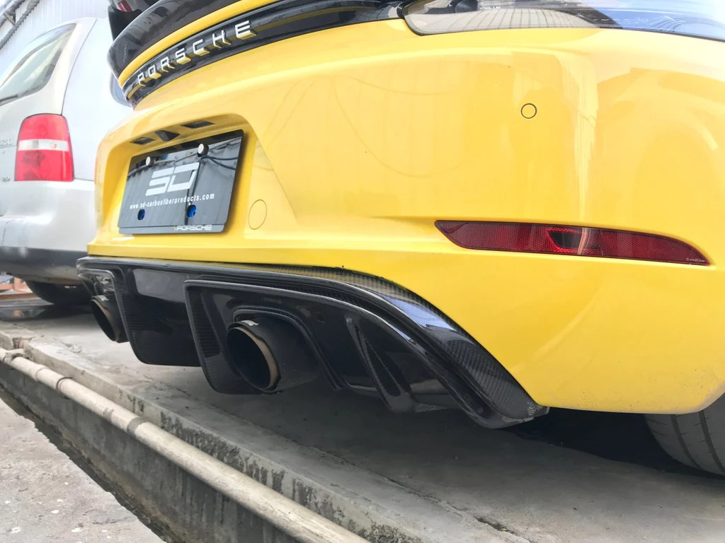 Carbon Dry Carbon Fiber Rear Diffuser For Porsche 718 Cayman Boxster