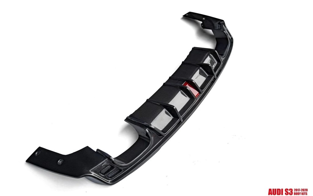 Premium Carbon Fiber Rear Diffuser for Audi A3 S3 (2017-2020) - Enhance ...