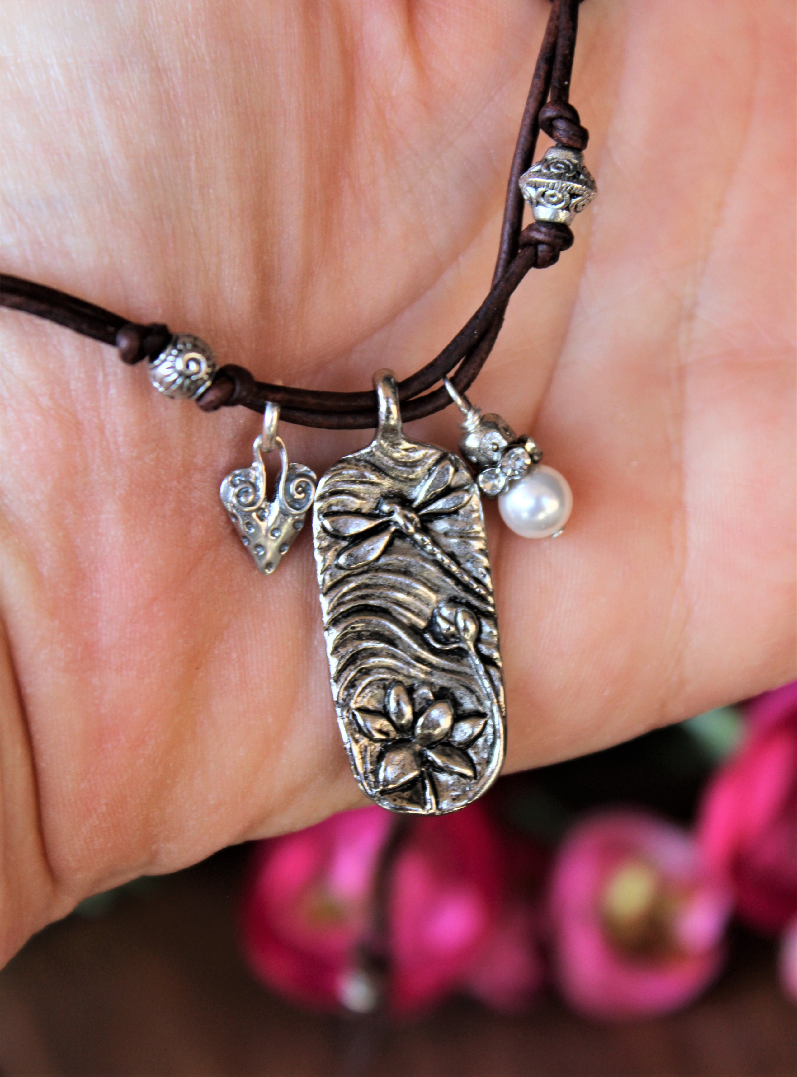 Knotted Leather Dragonfly Necklace | Ever Designs Jewelry