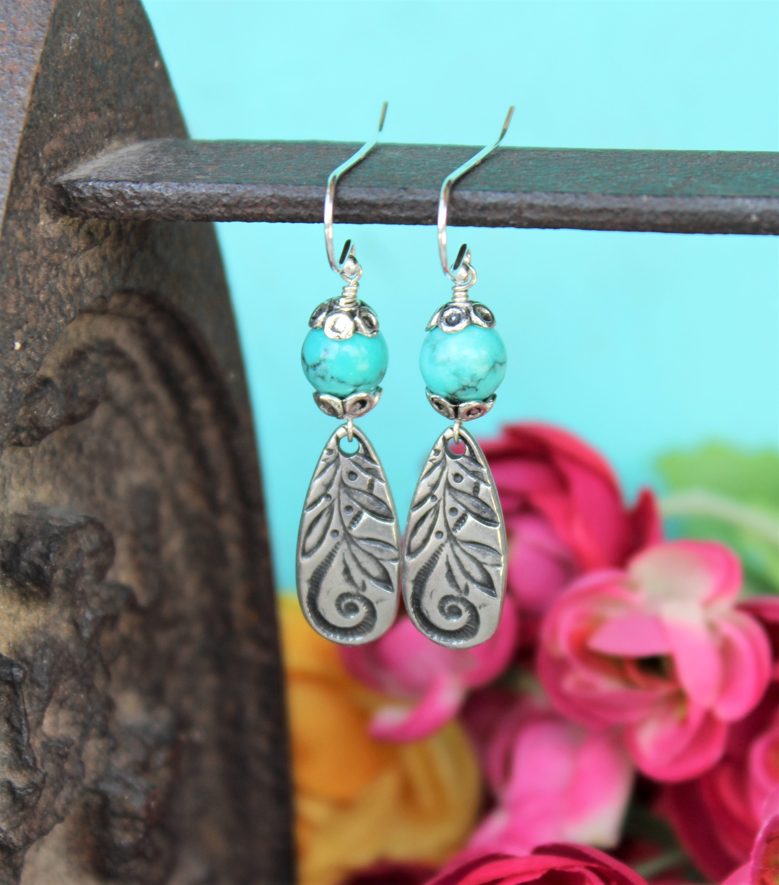 Turquoise Dangle Earrings | Ever Designs Jewelry