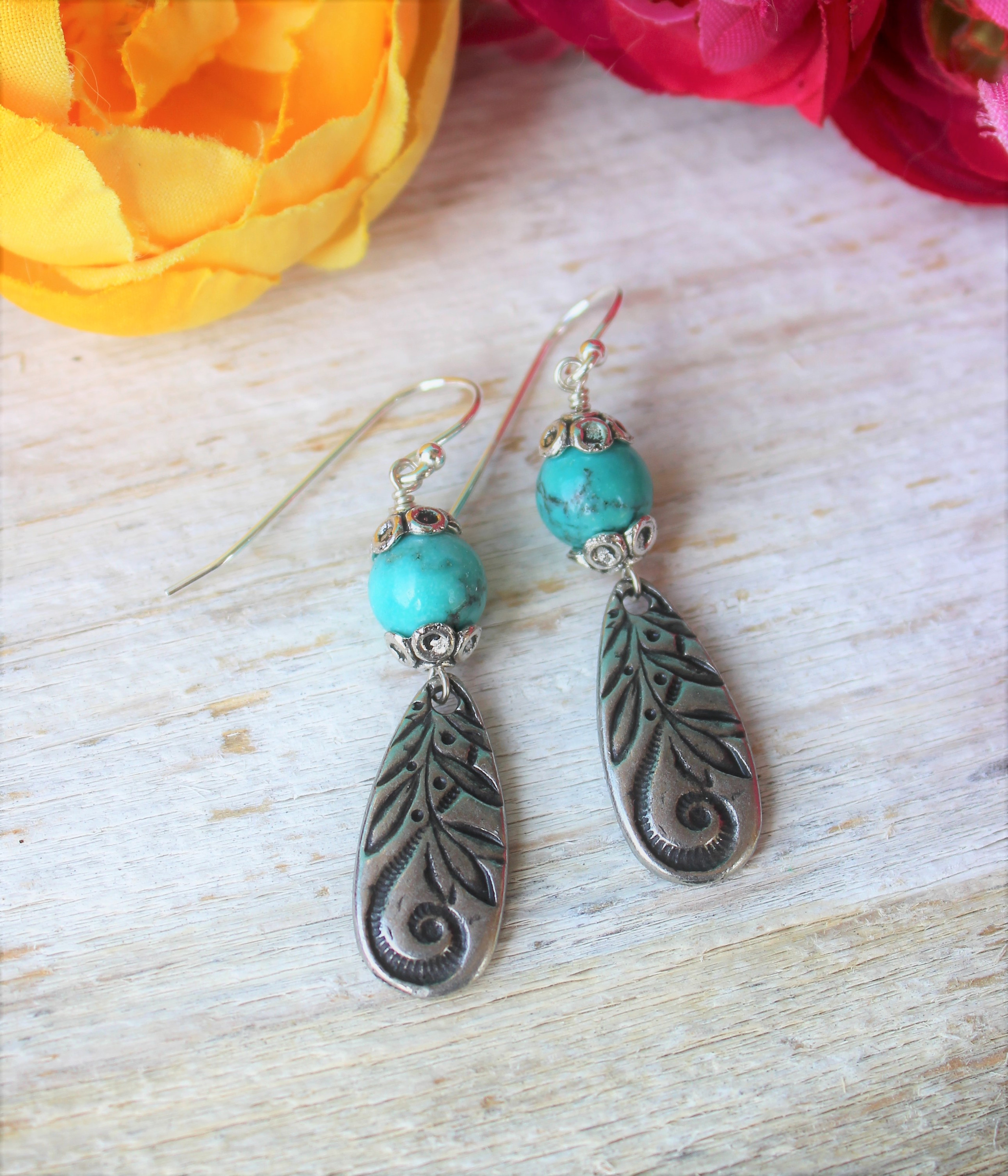 Turquoise Dangle Earrings | Ever Designs Jewelry