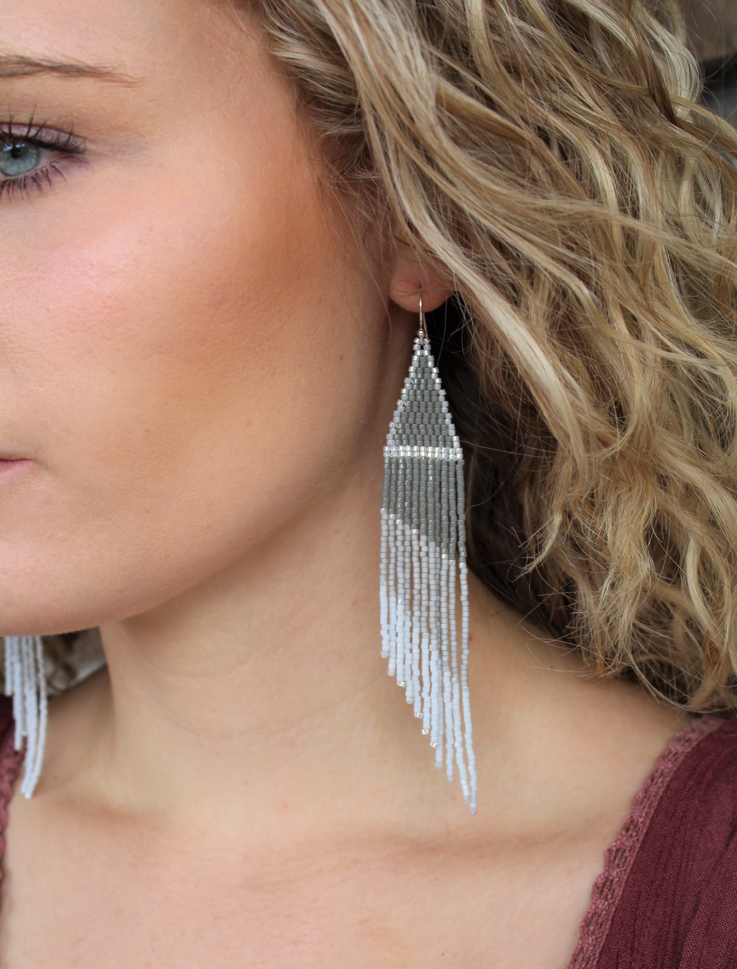 Metallic Silver Fringe Earrings | Ever Designs Jewelry