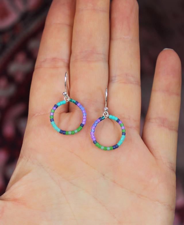 Colorful Beaded Hoop Earrings - Cancun | Ever Designs Bohemian Jewelry