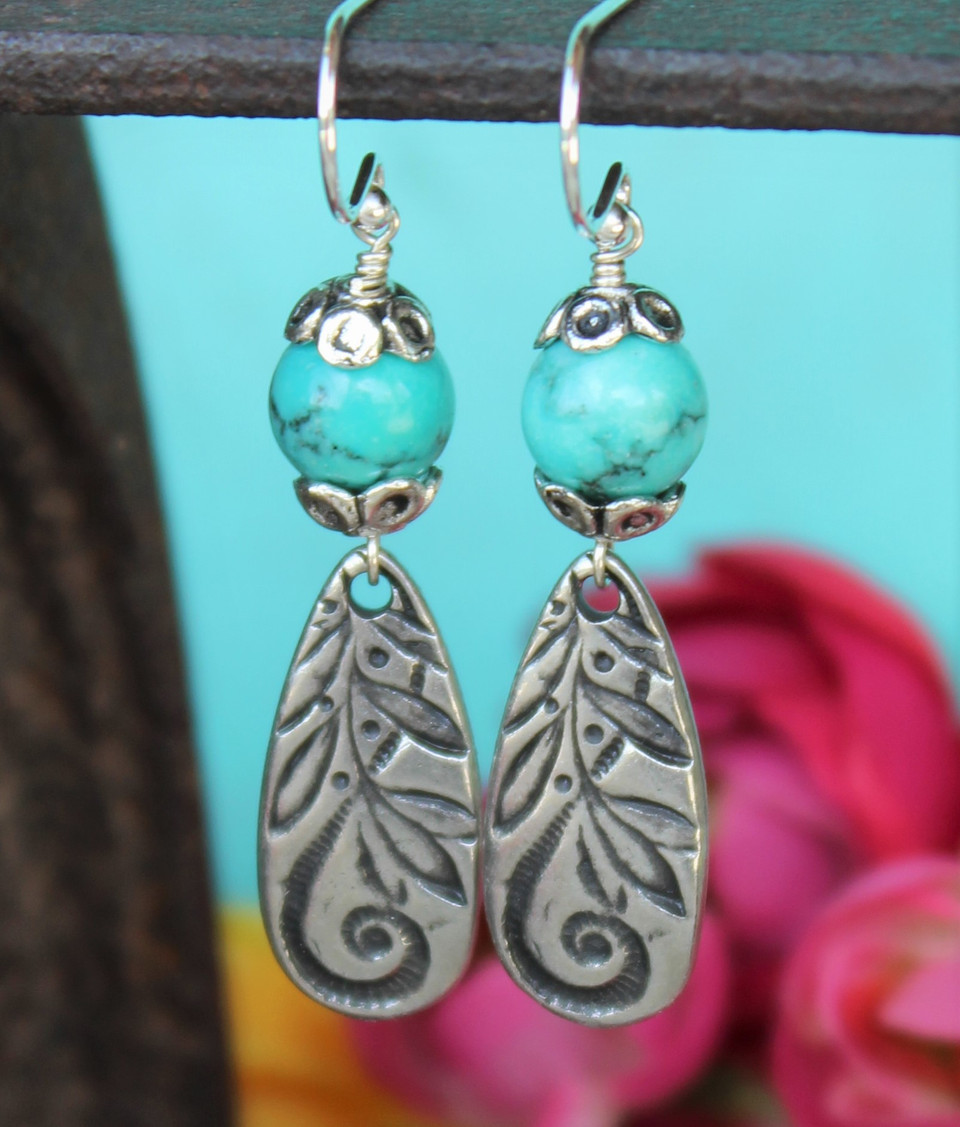 Turquoise Dangle Earrings | Ever Designs Jewelry