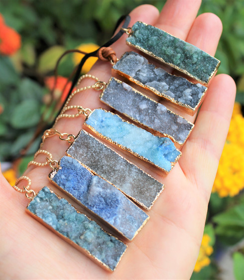 Natural Druzy Necklace Ever Designs Jewelry