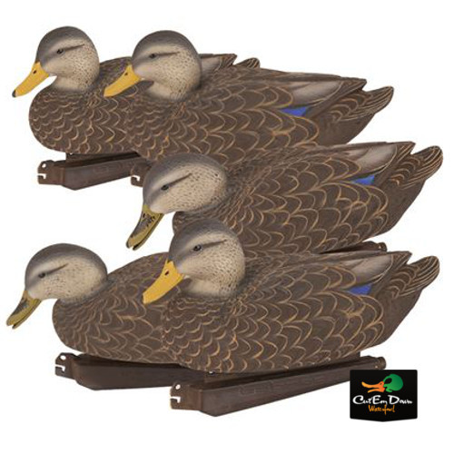 Banded Floating Black Duck Decoys - 6 Pack