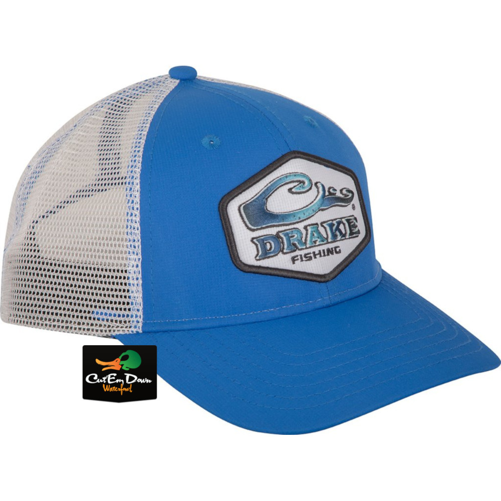 Drake Performance Fishing Hex Patch Mesh Back Ball Cap