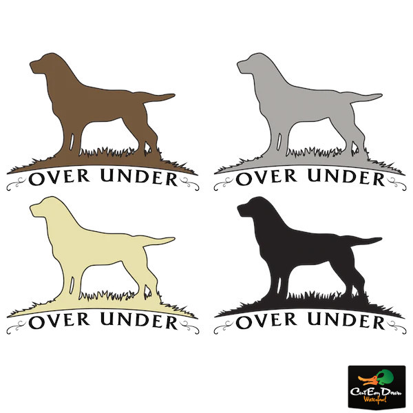 Over Under Labrador Sticker Silver