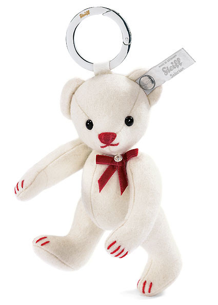Steiff White Felt Teddy Bear Keyring