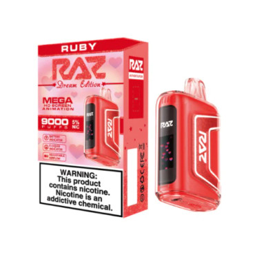 RAZ TN9000 RUBY CHERRY STRAWBERRY RASPBERRY DISPOSABLE VAPE 9000 PUFFS ...