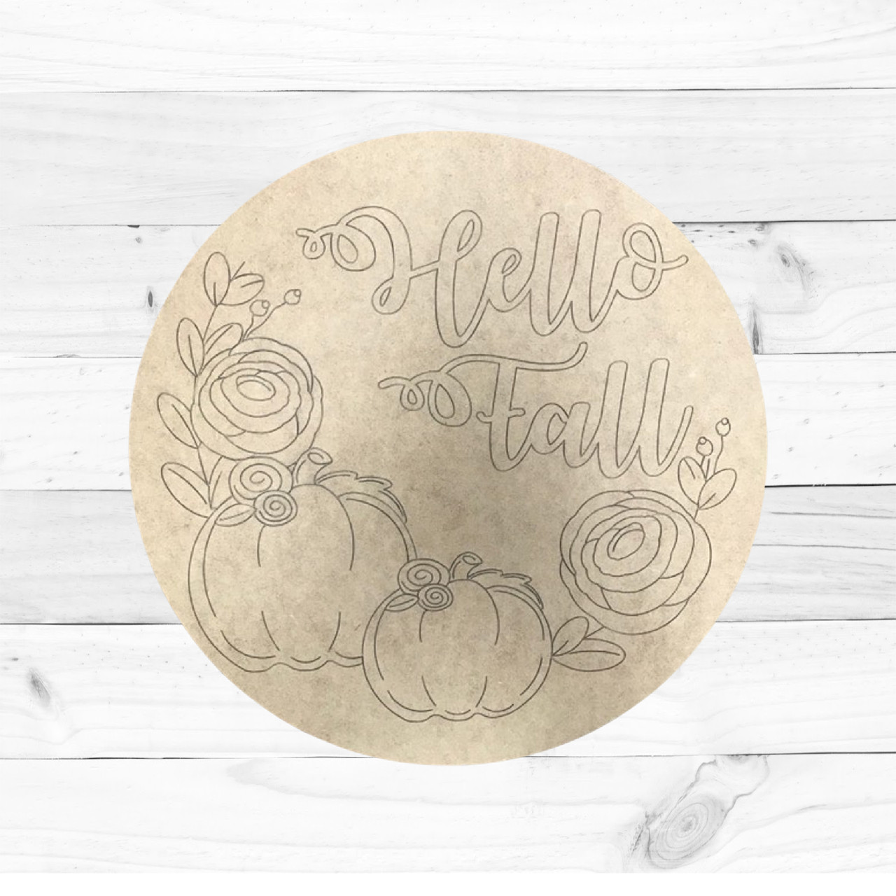Buy Hello Fall Wooden Cutout, Unfinished Shape, Paint by Line