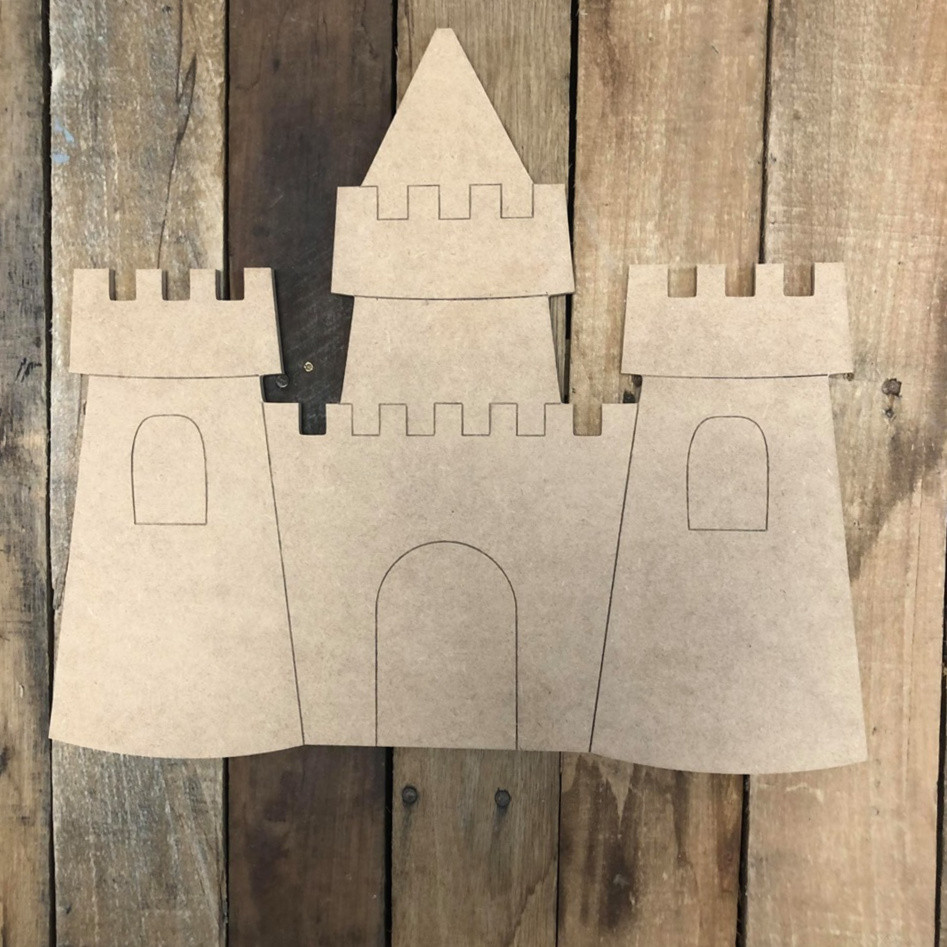 Buy Beach Castle Cutout, Unfinished Wood Shape, Paint by Line Craft