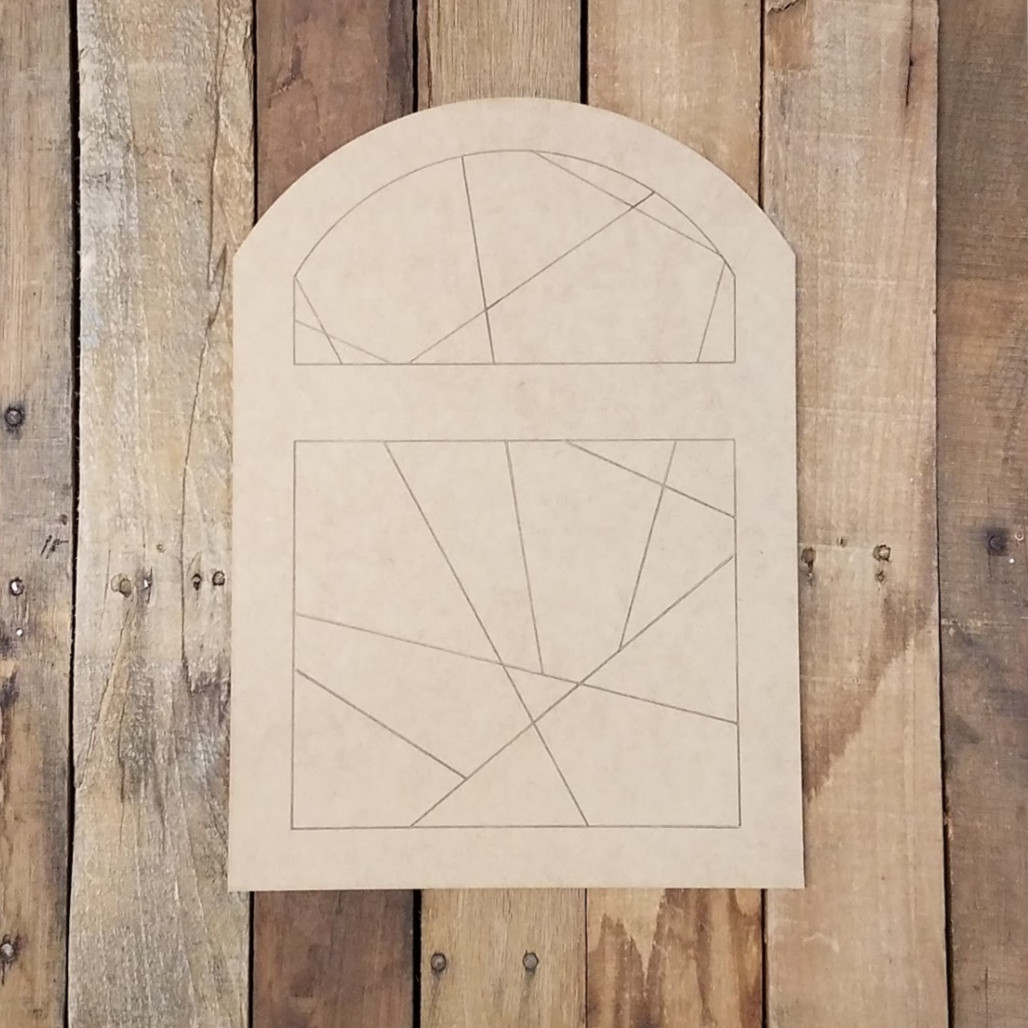 Buy Window Panel Decor, Stained Glass Wood Shape , Paint by Line