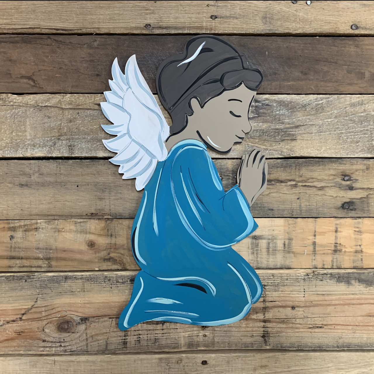 Praying Angel Kneeling | Unfinished Wood Cutout | Build-A-Cross