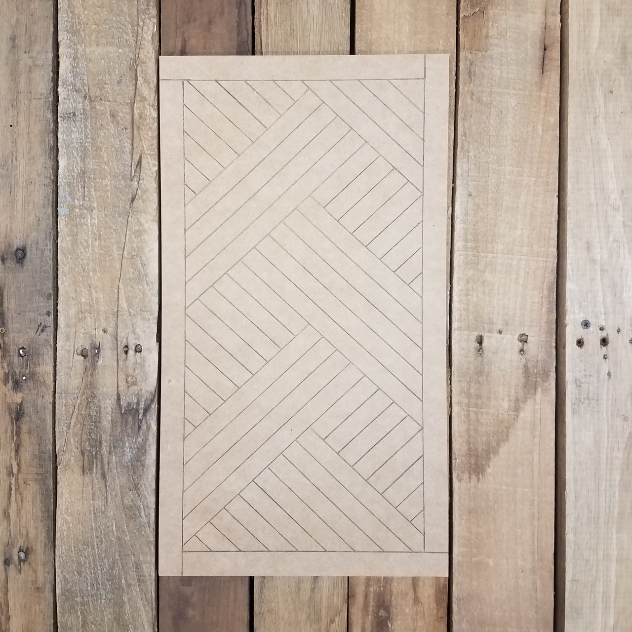 Geometric Art Mountain Rectangle | Paintable Wood Cutout | Build-A-Cross
