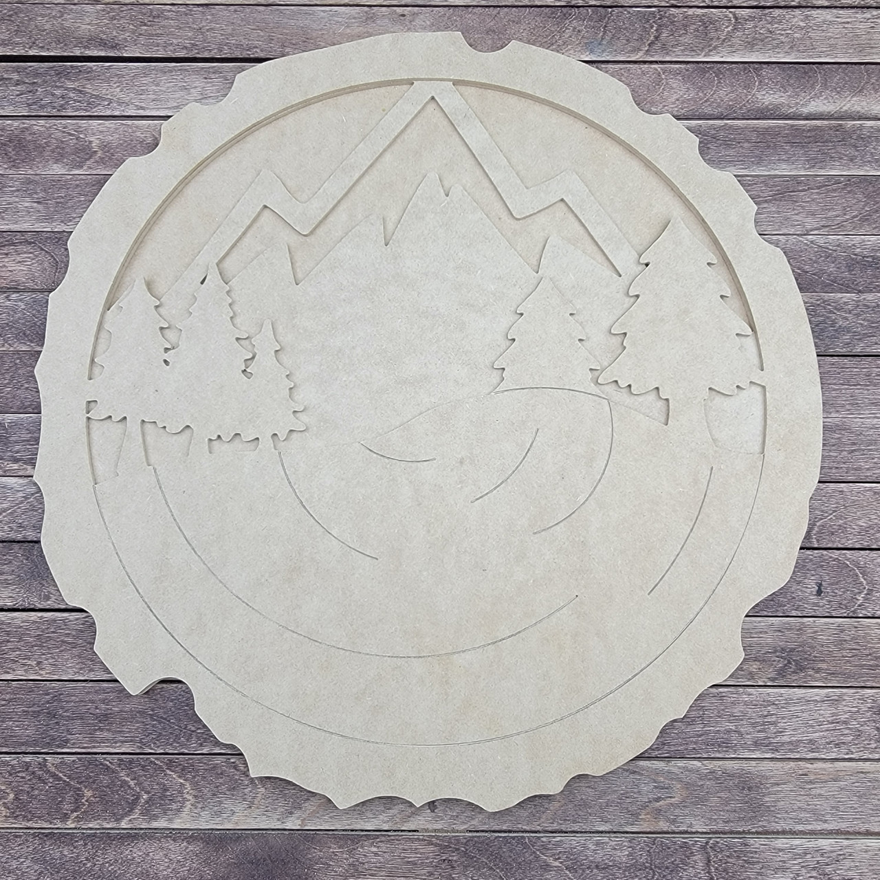 Geometric Art Mountain Rectangle | Paintable Wood Cutout | Build-A-Cross