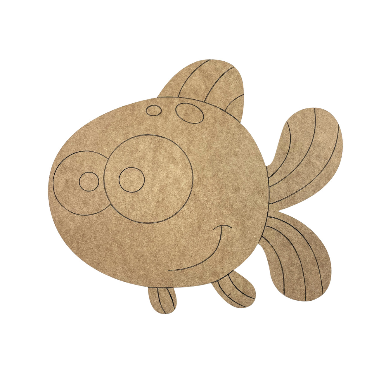 Buy Fish in Bucket Wood Cutout, Unfinished Craft, Paint by Line