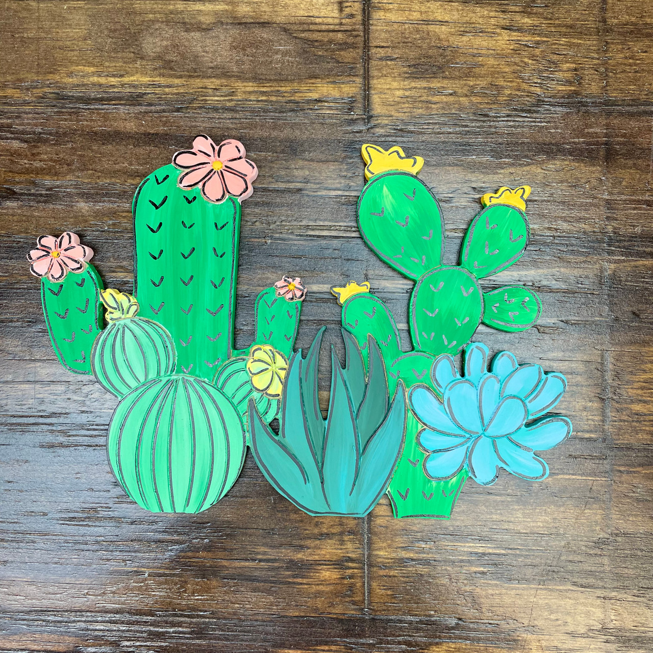Boho Cactus | Unfinished MDF Craft Shape | Build-A-Cross
