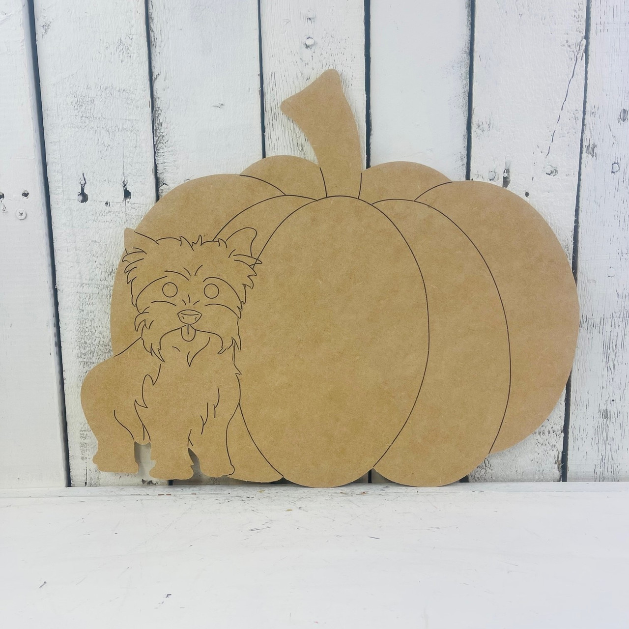 Buy Wide Pumpkin with Stems Wood Shape, Unfinished Fall Cutout