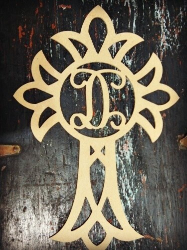 Buy Online Unfinished DIY Craft Cross Monogram Letter Cutout