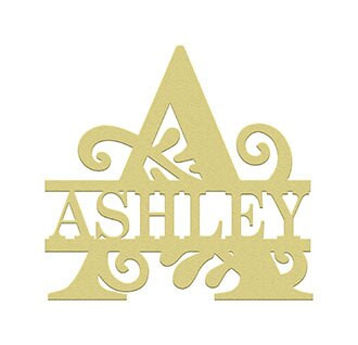 Scroll Monogram Split Letter Frame | Wooden Shape | Build-A-Cross