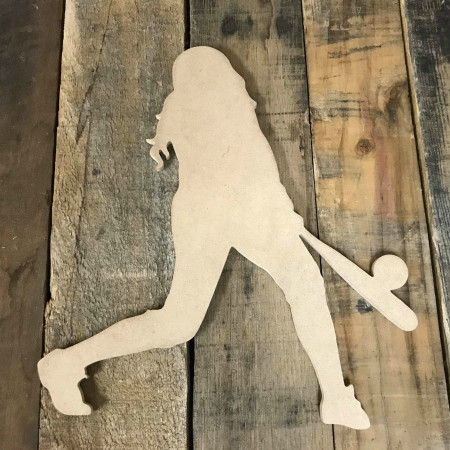 Shop Unfinished Wooden Craft MDF Softball Pitcher 2 Cutouts