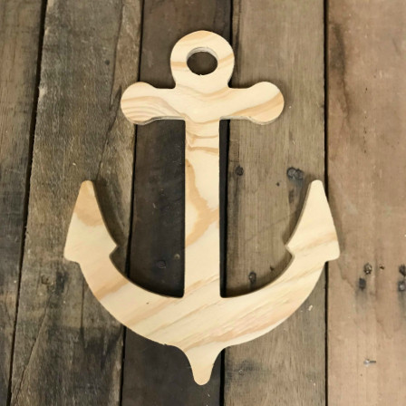 Wooden Pine Shape, Anchor, Unpainted Wood Cutout Craft - Build-A-Cross.com