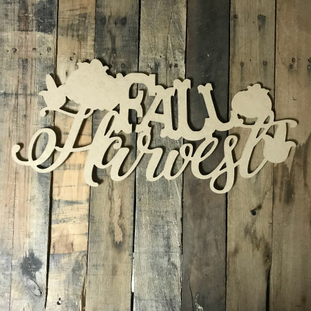 Buy Fall Harvest Word Cutout, Unfinished MDF Craft