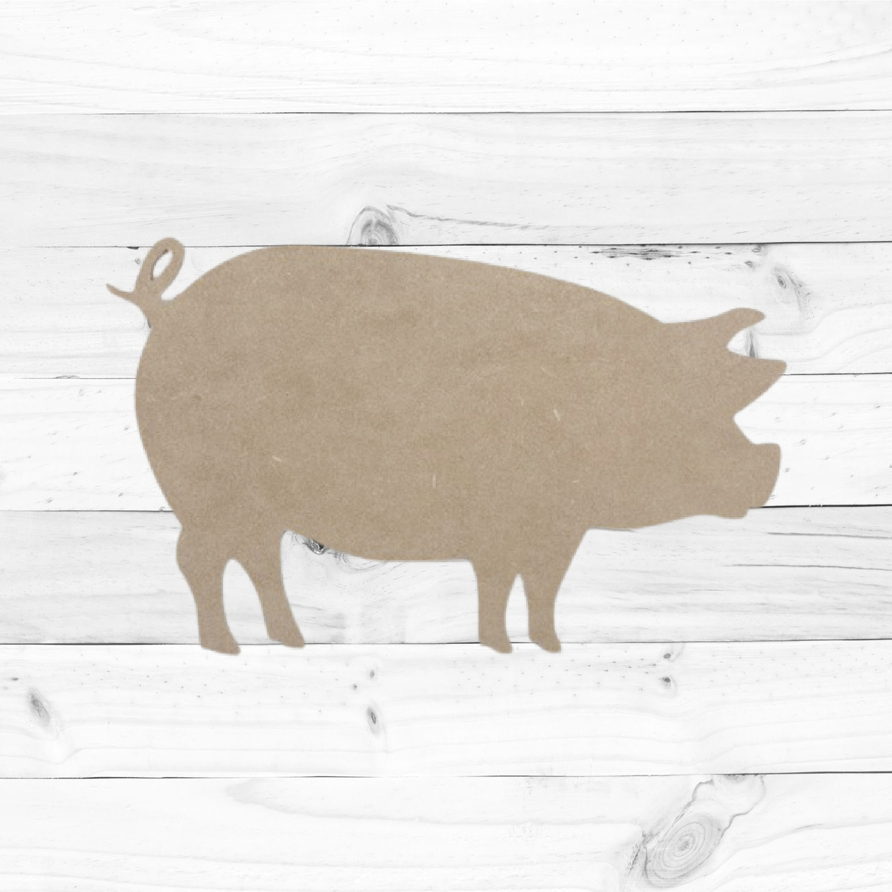 Buy Wooden Pig Cutout, Unfinished Paintable Shape