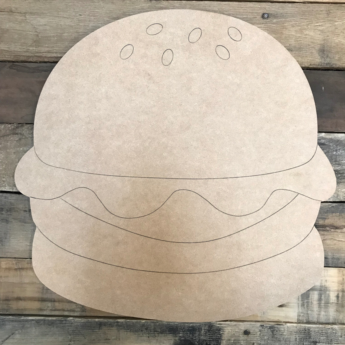 Buy Pizza Wood Cutout, Unfinished Craft, Paint by Line