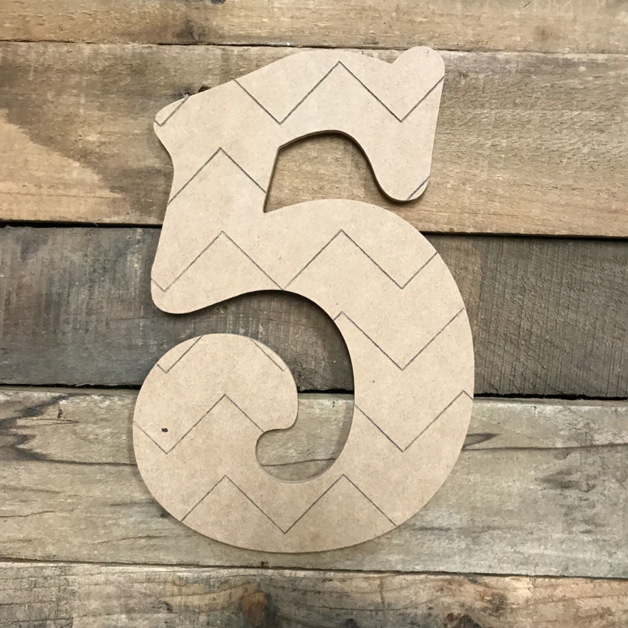 Buy Beltorian Chevron Numbers, Unfinished Wood Cutout, Paint by Line