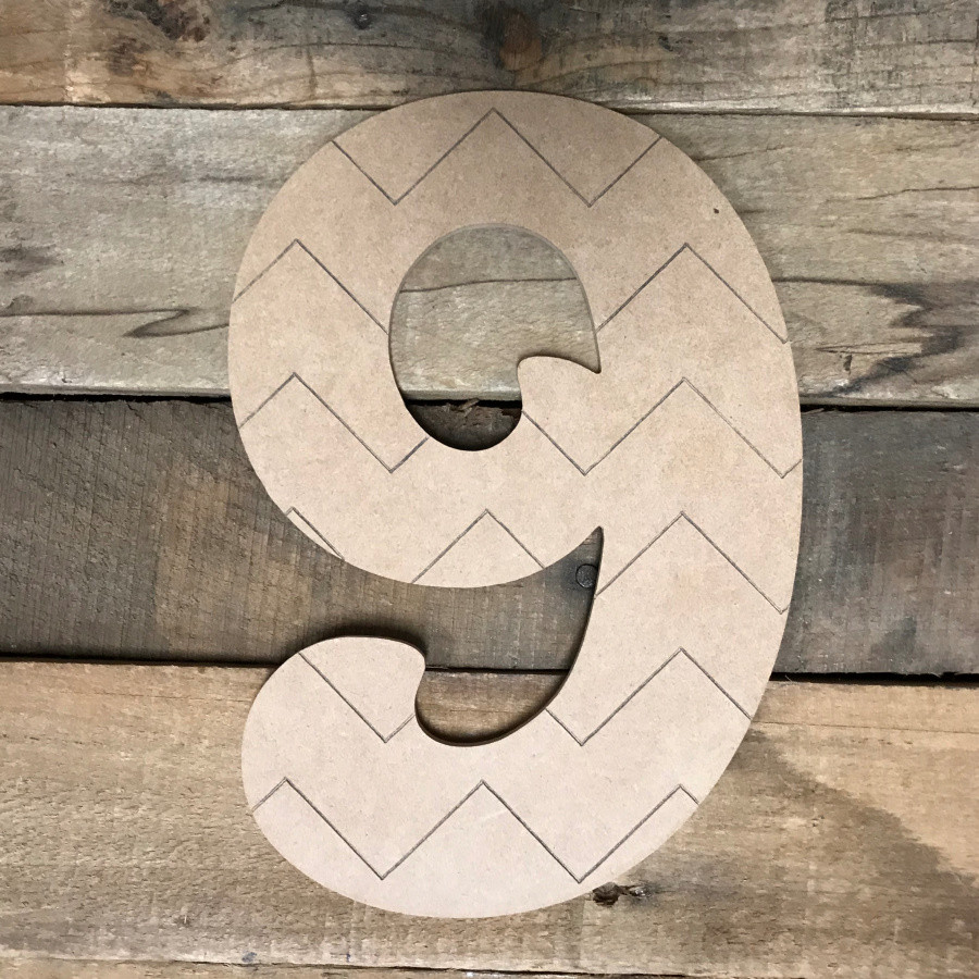 Buy Beltorian Chevron Numbers, Unfinished Wood Cutout, Paint by Line
