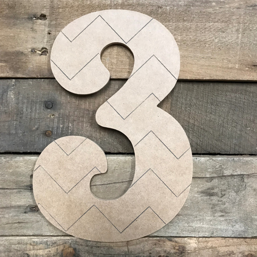 Buy Beltorian Chevron Numbers, Unfinished Wood Cutout, Paint by Line