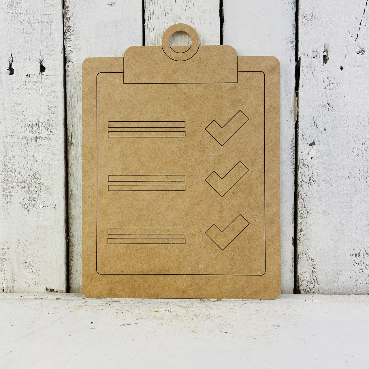 Buy Clipboard Checklist Cutout, Unfinished Wooden Shape, Paint by Line