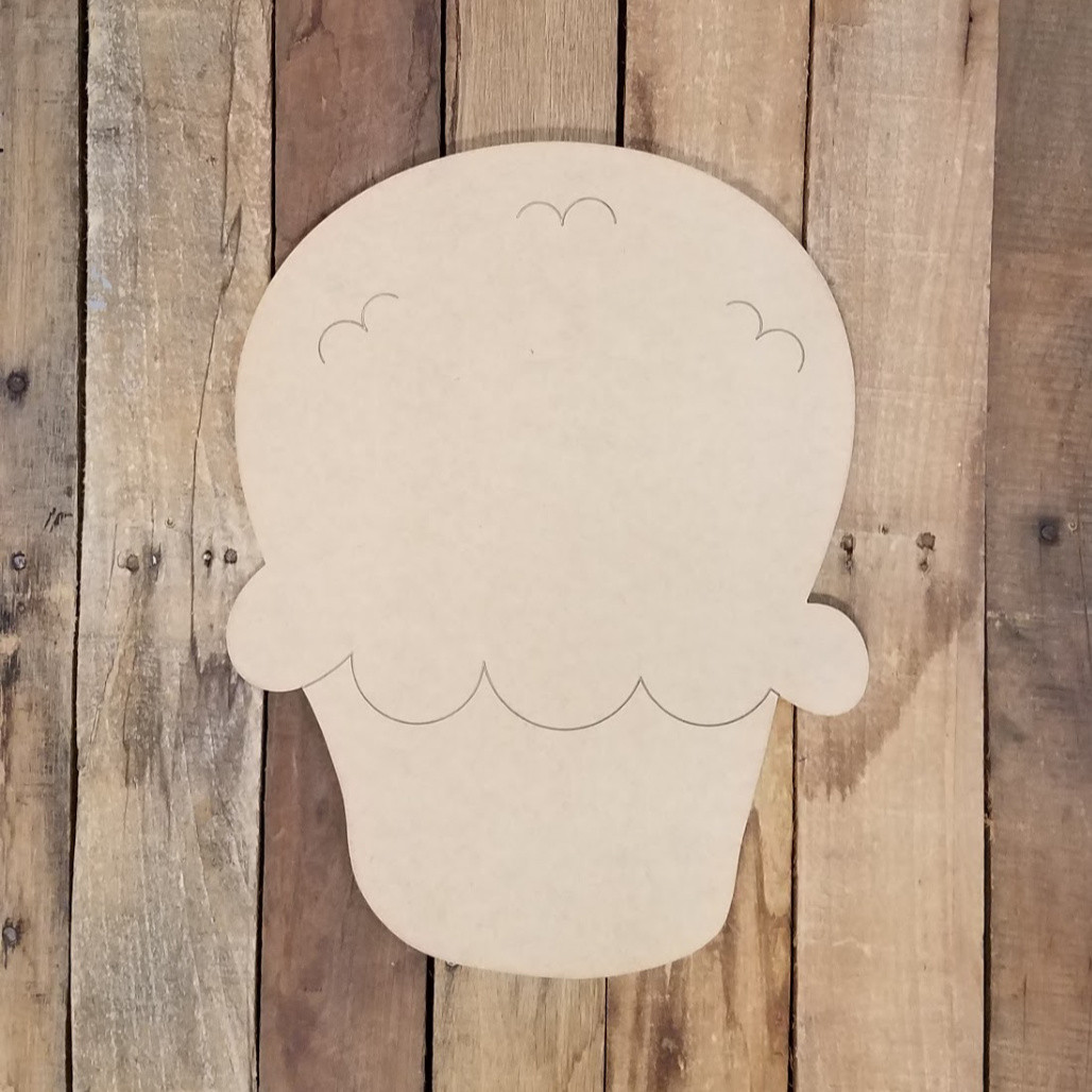 Buy Plain Muffin Cutout, Unfinished Wooden Craft, Paint by Line