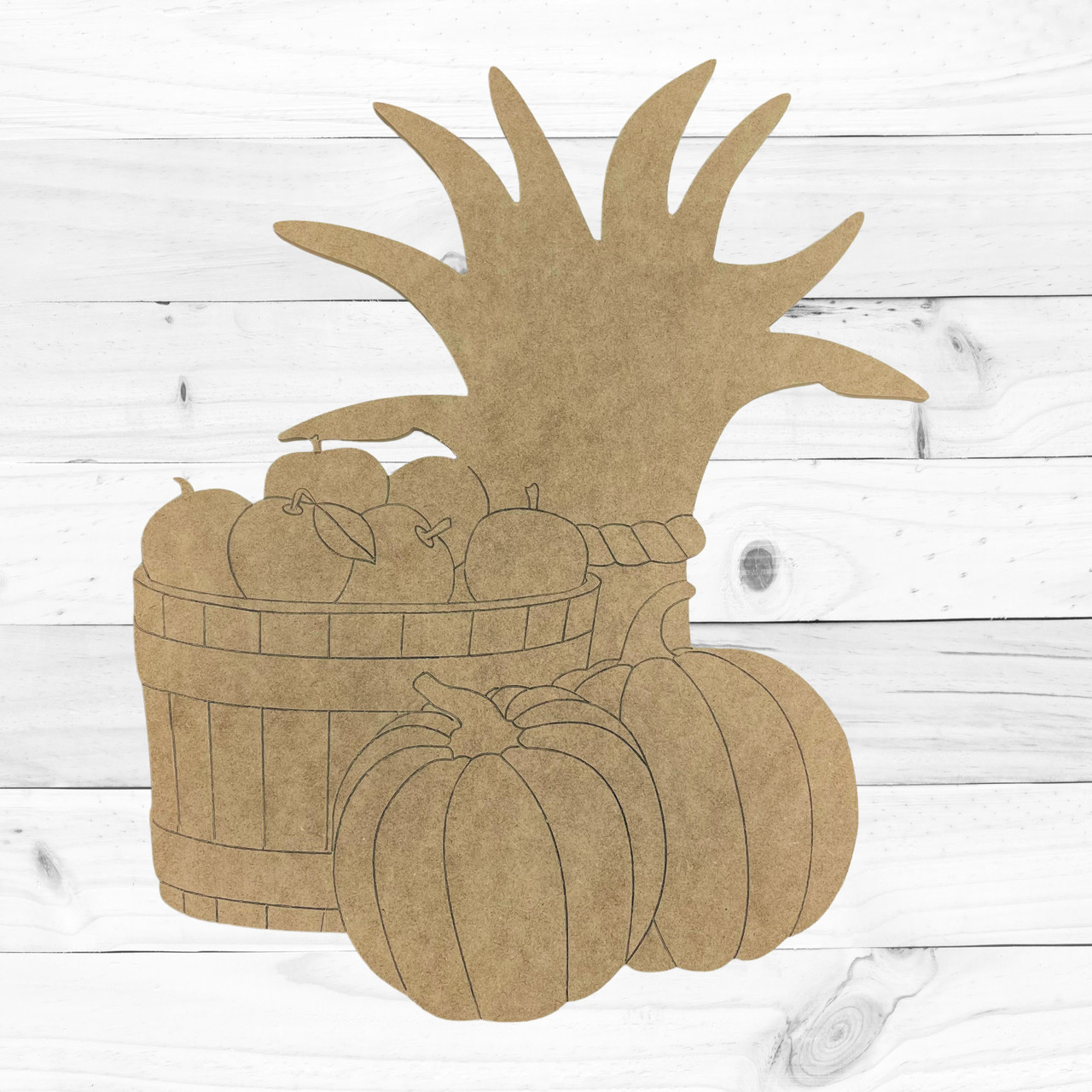 Order Online Apple Barrel with Pumpkins & Corn Stalk Cutout