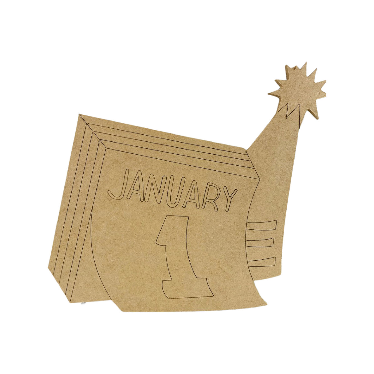 Online Unfinished Craft Shape January 1st Calendar Cutouts