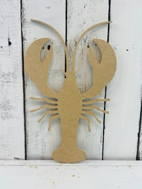 Lobster Unfinished Cutout, Wooden Paintable Cutout Shape