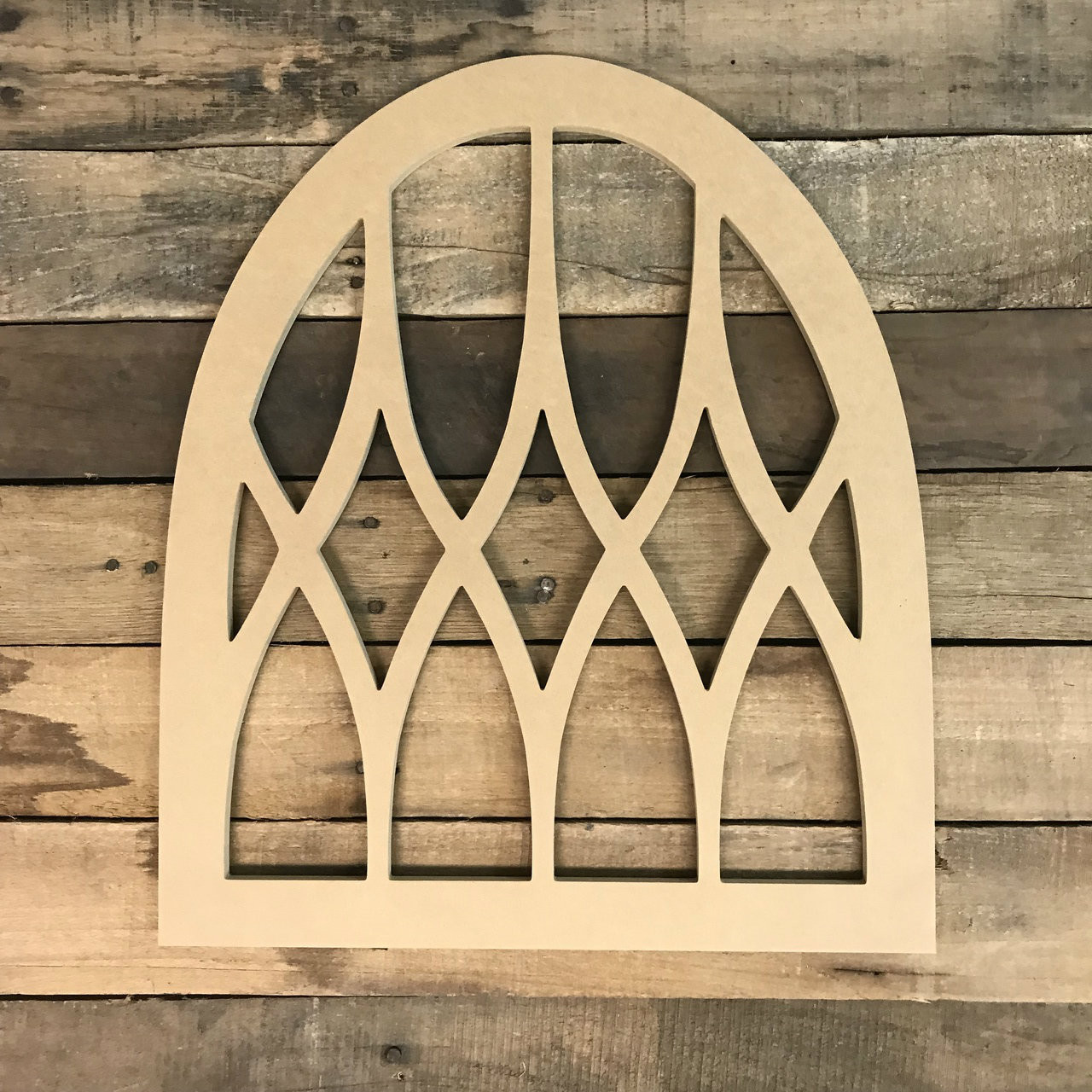 Buy Cathedral Arch Cutout, Window Decor, Wooden Paintable Craft
