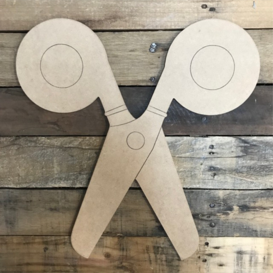 Buy Scissors Cutout, Unfinished Wooden Shape, Paint by Line