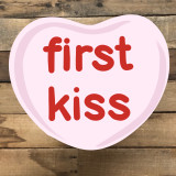 Buy First Kiss Cutout, Unfinished Wood Heart Shape, Paint by Line