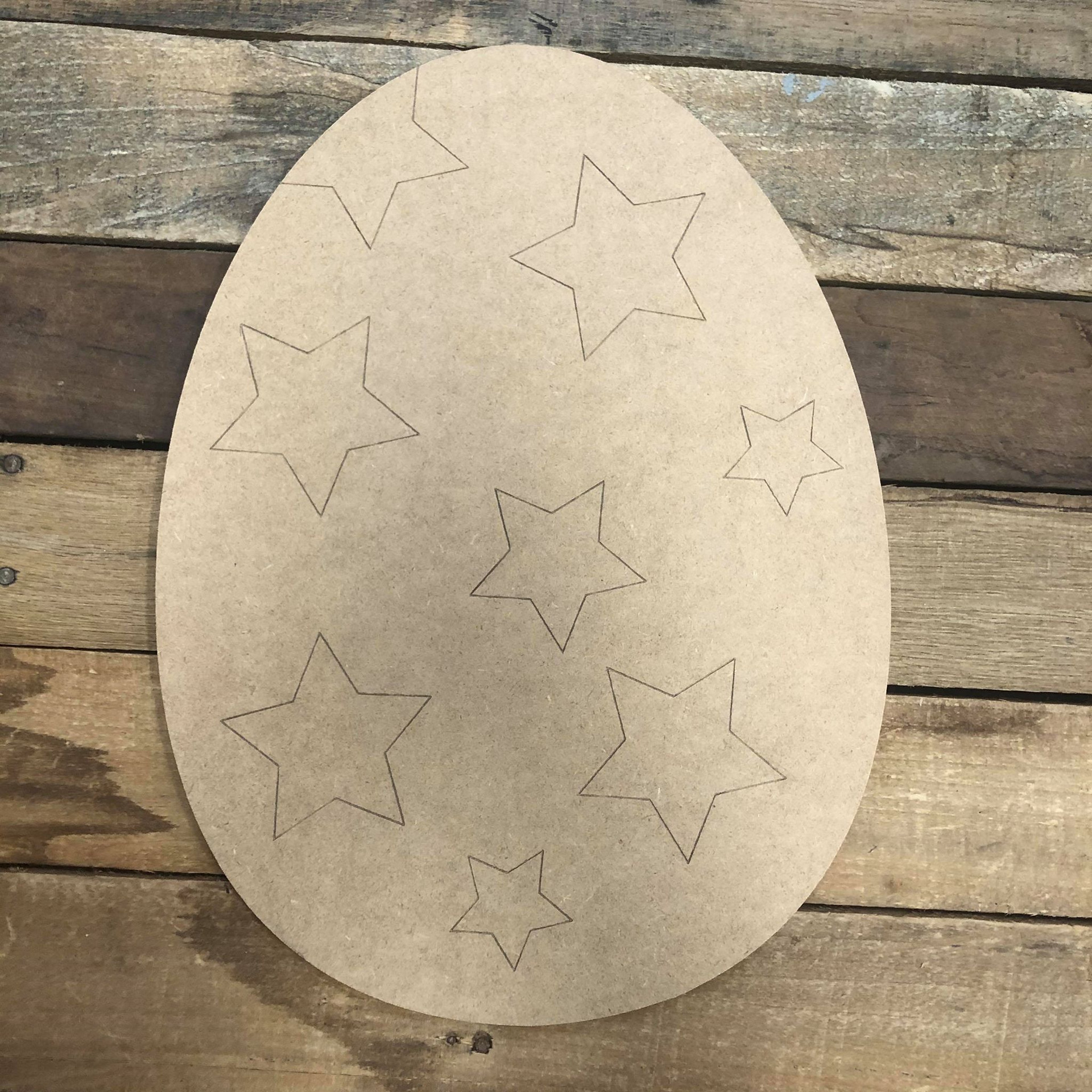 Buy Easter Egg with Flowers Cutout, Unfinished Wall Decor, Paint by Line