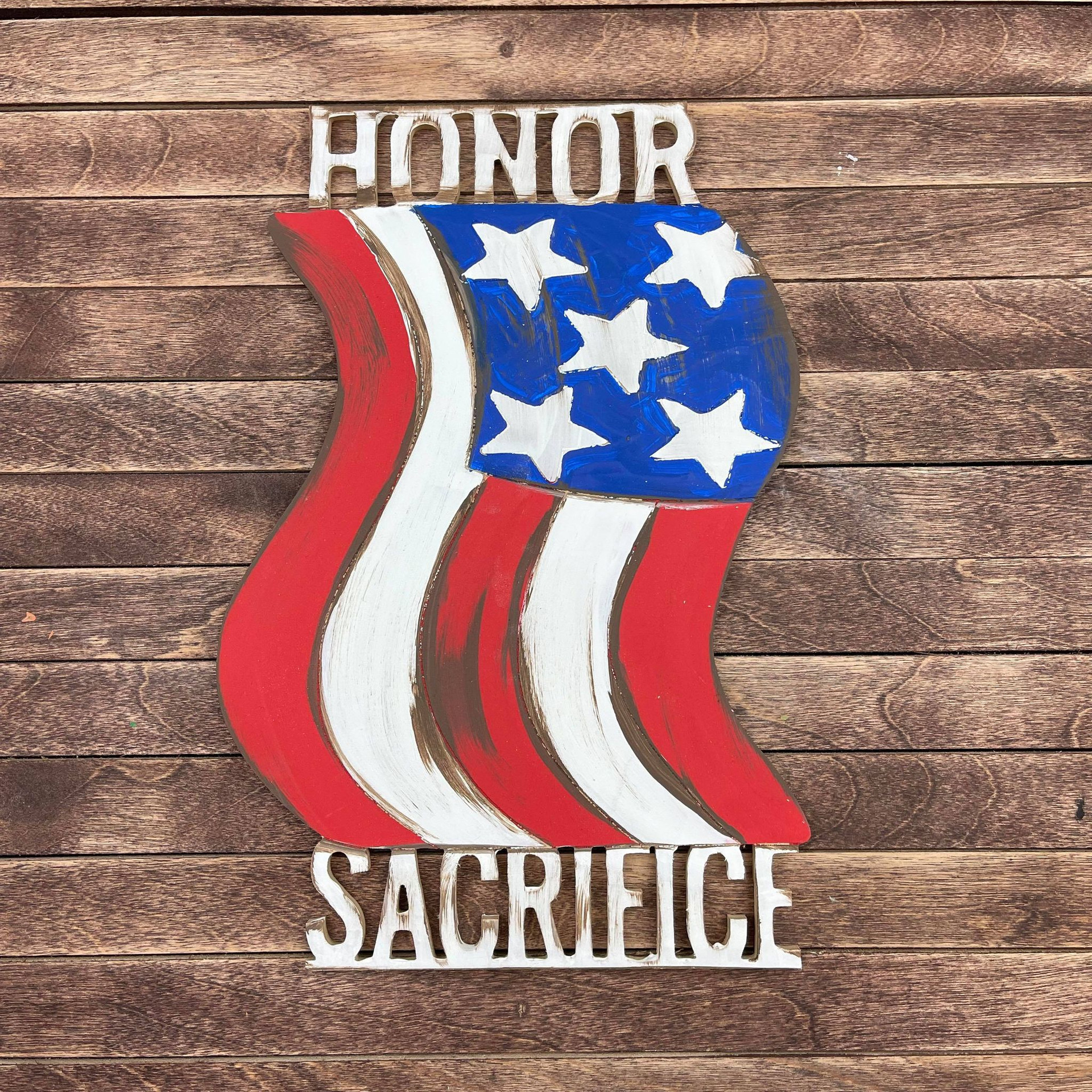 Buy Honor Sacrifice Cutout, Flag Shape Craft, Paint by Line