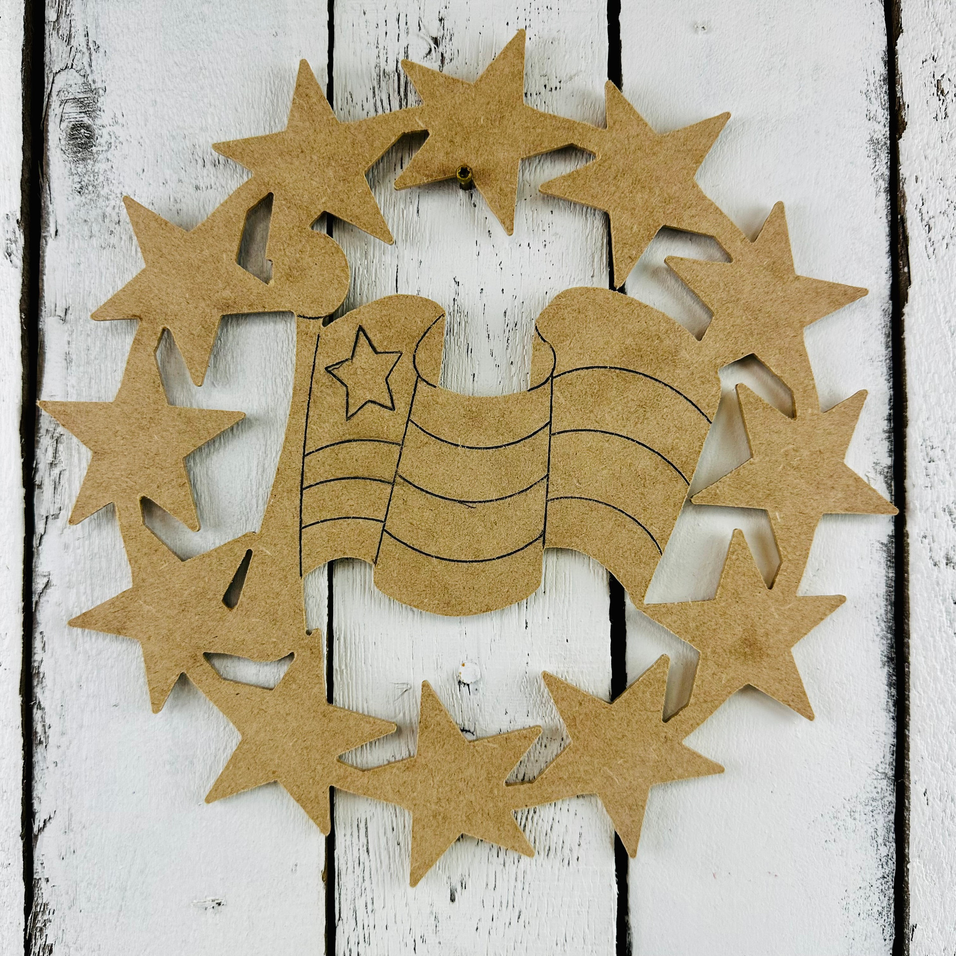 Buy Freedom God Bless America Flag Shape, Unfinished Craft, Paint by Line