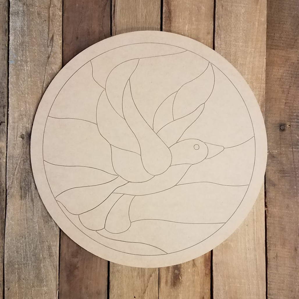 Buy Circle Dove Mosaic Shape, Unfinished Craft, Paint by Line