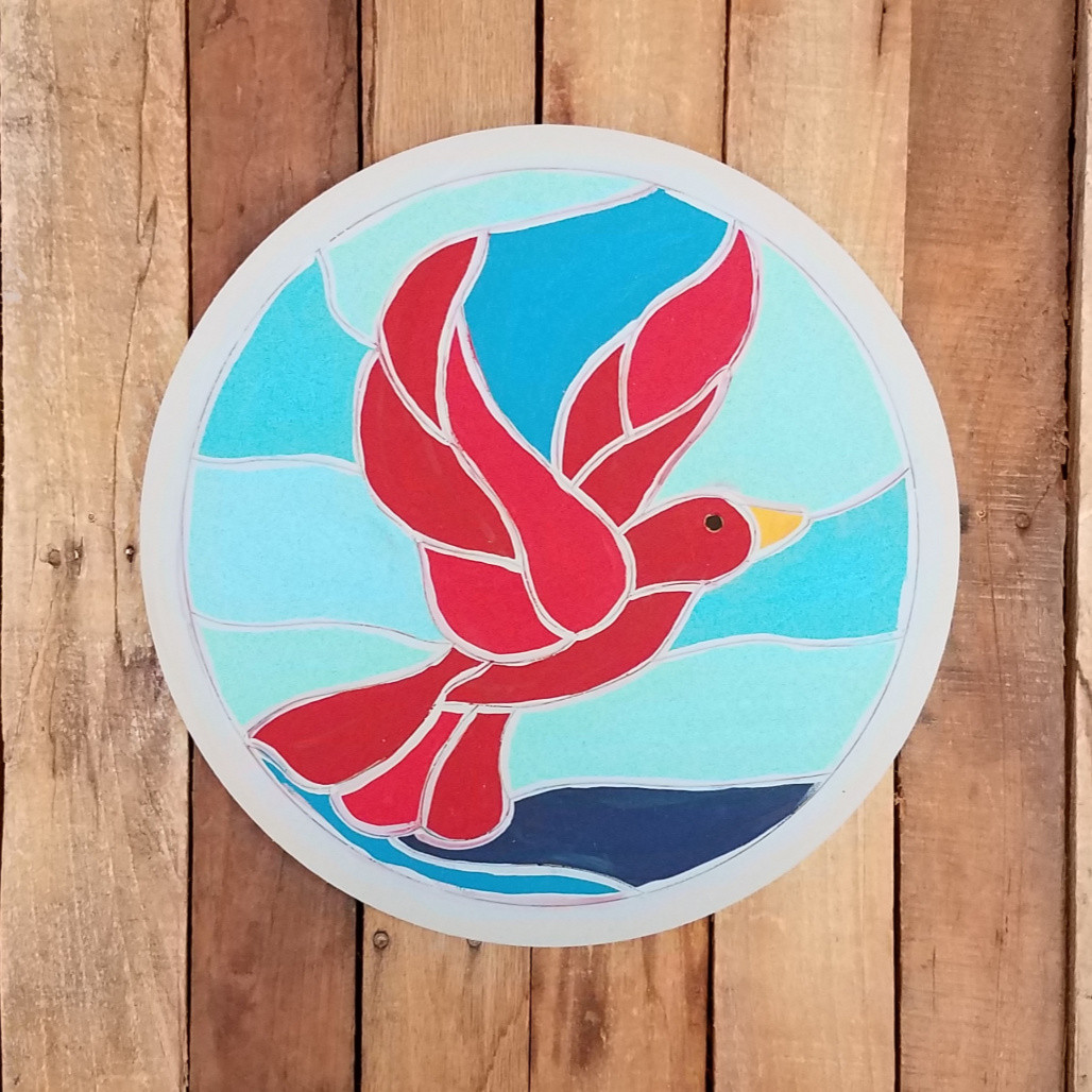 Buy Circle Dove Mosaic Shape, Unfinished Craft, Paint by Line