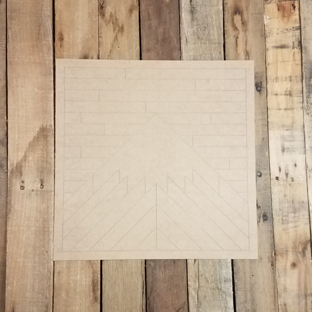 Geometric Art Mountain Rectangle | Paintable Wood Cutout | Build-A-Cross