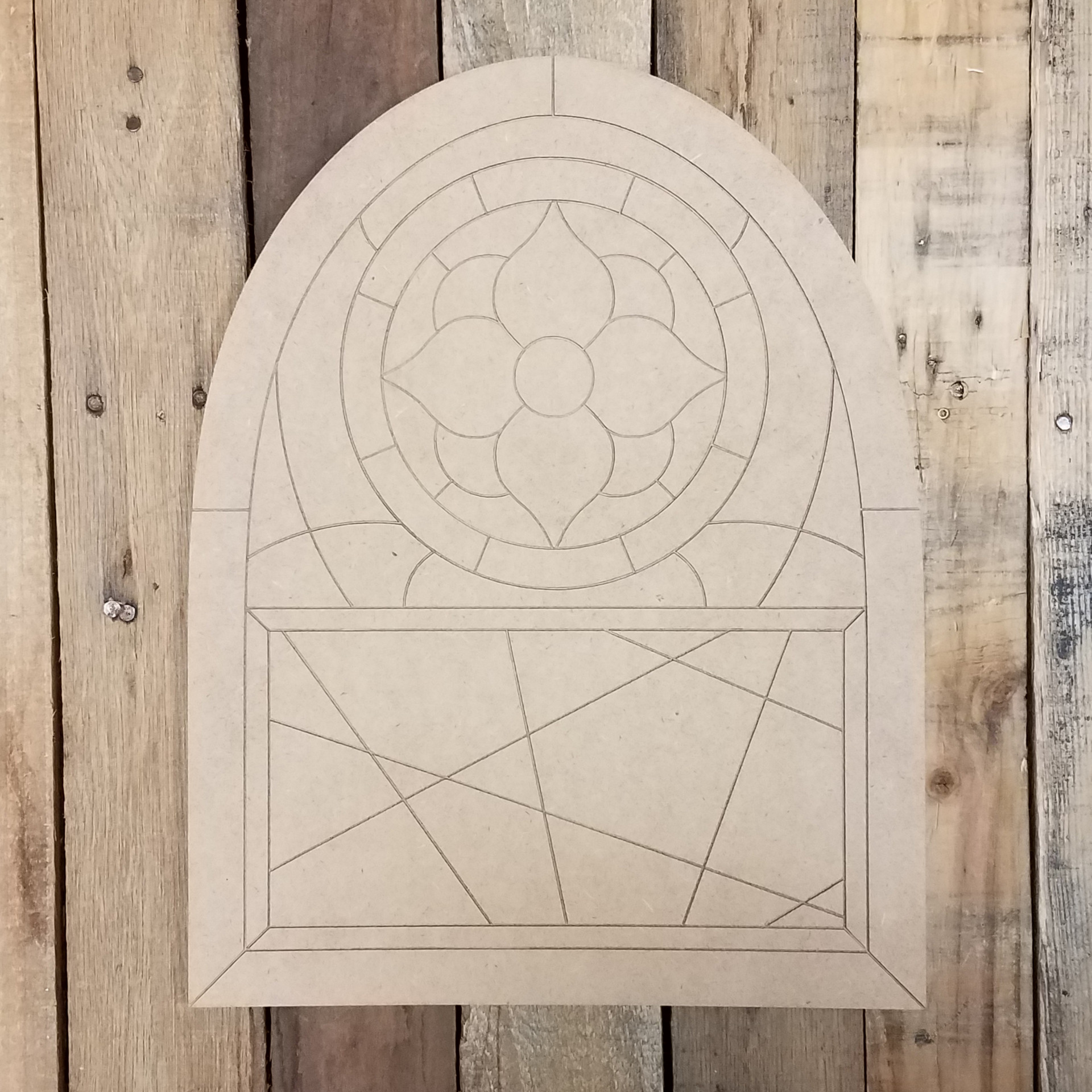 Buy Mosaic Window Pane, Glass Design Wood Decor, Paint by Line