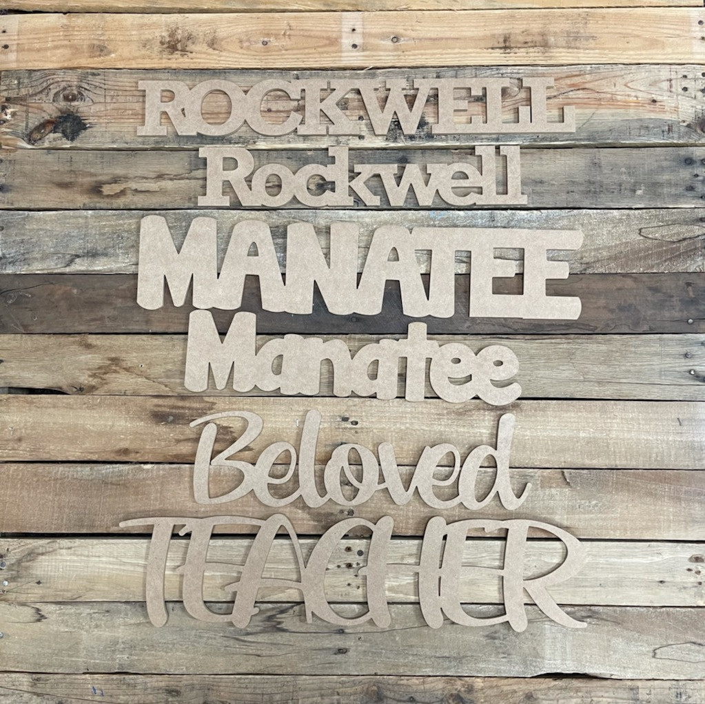 Custom Word, Unfinished Word, Wooden Unpainted Cutout - Build-A-Cross.com