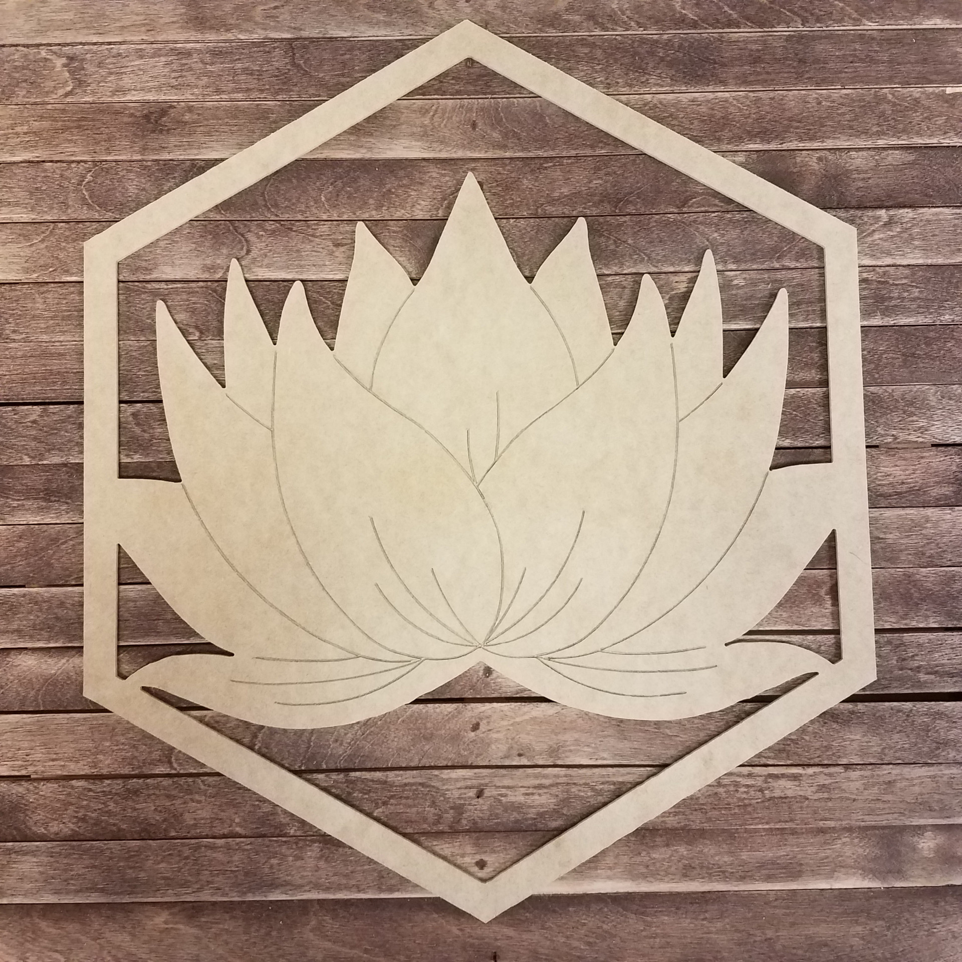 Circle Lotus Blossom Shape, Boho Style Paint By Line - Build-A-Cross.com